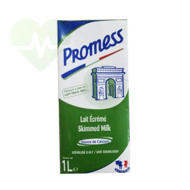 Sữa tươi tách béo Promess Skim hộp 1L nhập khẩu Pháp