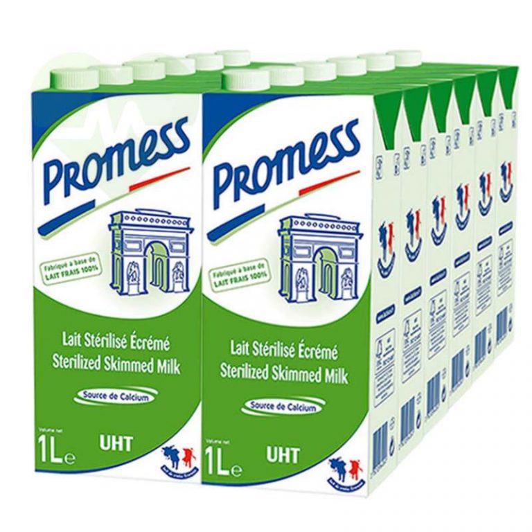 Sữa tươi tách béo Promess Skim hộp 1L nhập khẩu Pháp